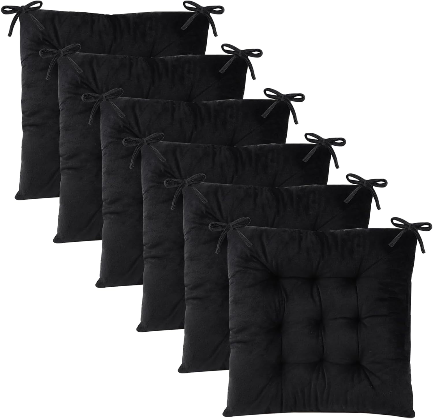 6 Pack Square Seat Cushion Chair Pads for Kitchen Dining Chairs, Soft ...
