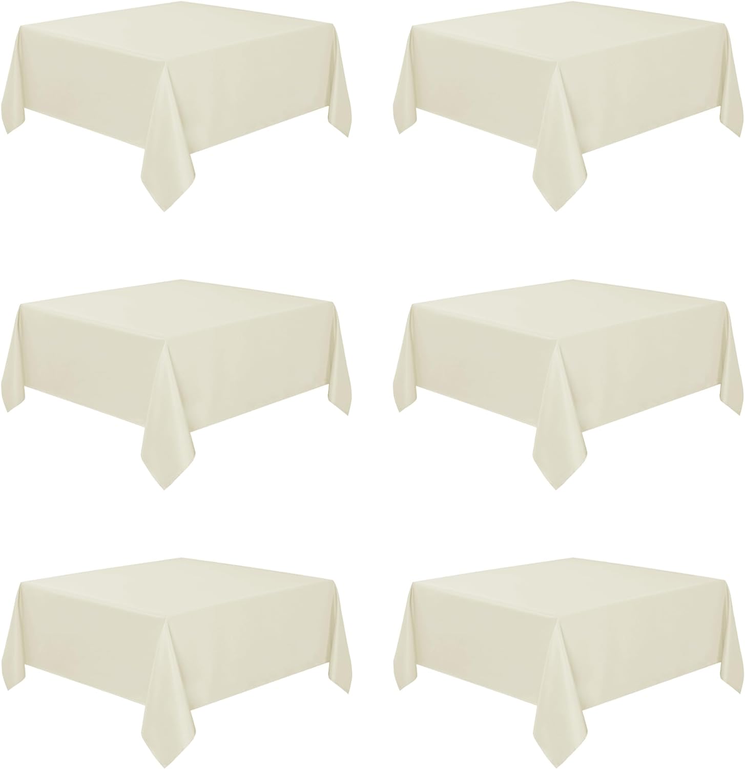 6 Pack Square Tablecloths - 70 x 70 Inches - Stain Resistant and ...