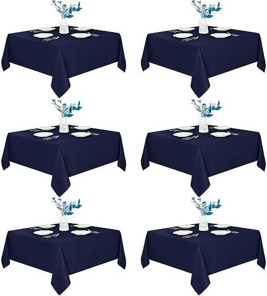 6 Pack Square Tablecloths - 70 x 70 Inches - Stain Resistant and ...