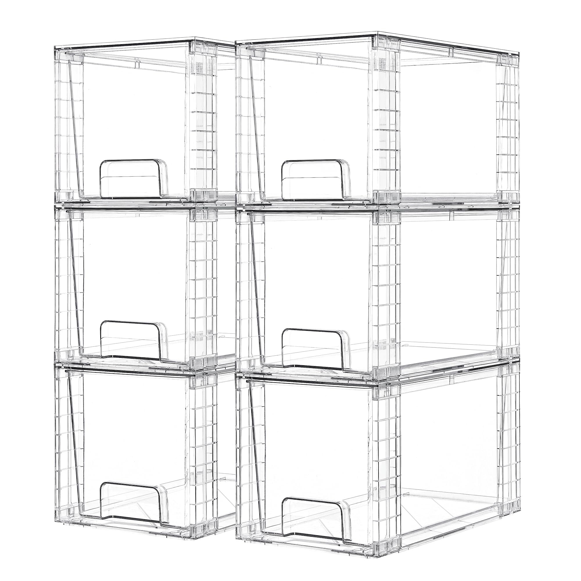 6 Pack Stackable Plastic Drawers for Home Organization, Easy Assemble ...