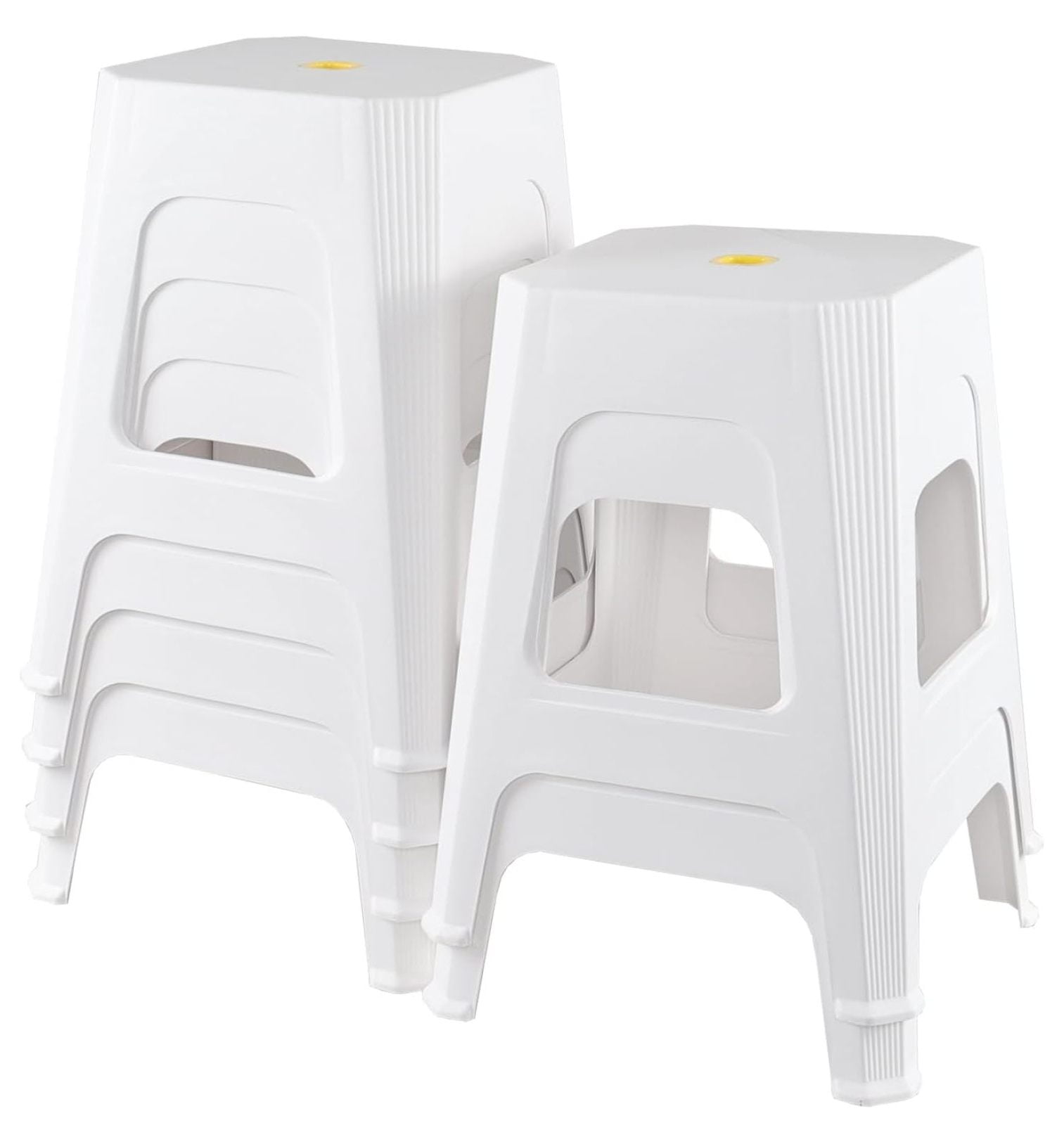 6 Pack Stackable Plastic Stools - 18.9 Inch Square Stacking Stools for ...