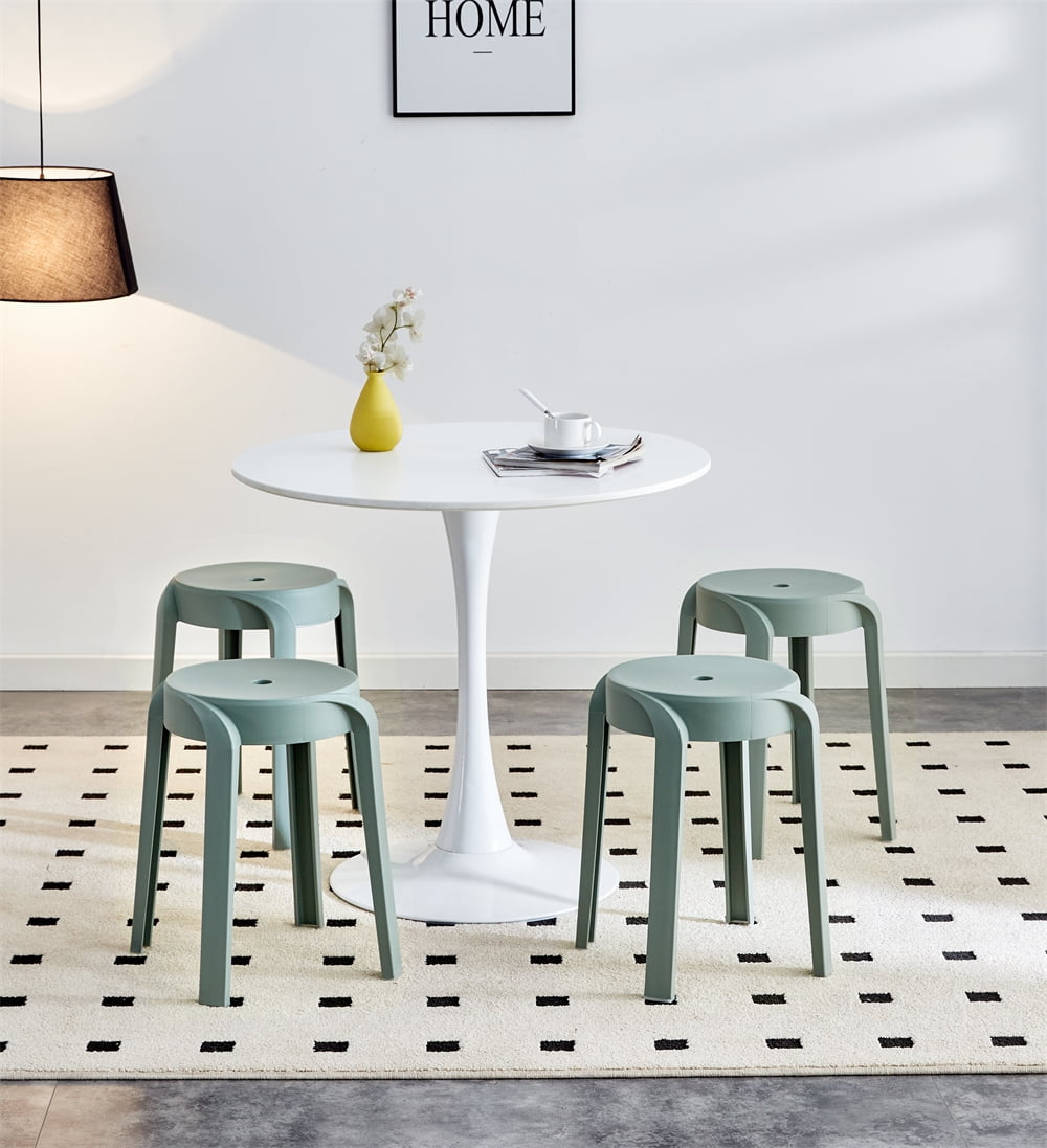 6 Pack Stackable Plastic Stools, Indoor Outdoor Flexible Round Nesting ...