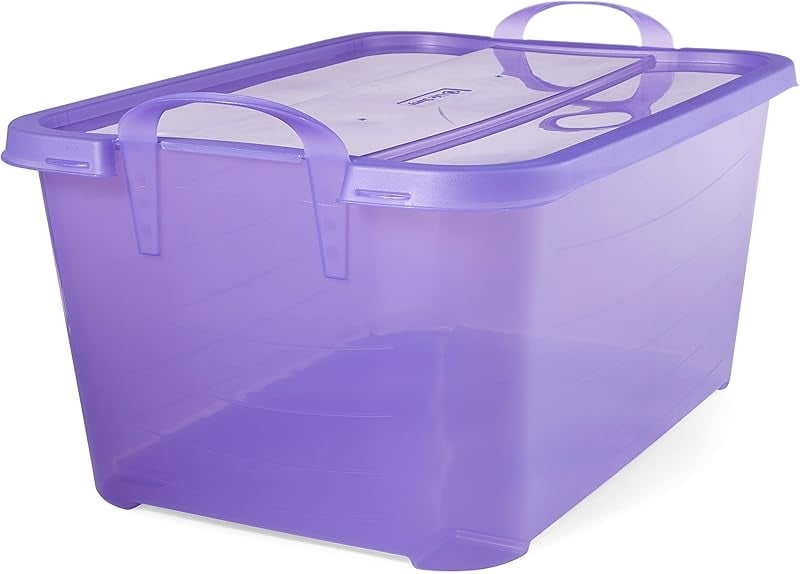6-Pack Stackable Plastic Storage Bins w/Handles & Snapping Lids, 55 Qt ...