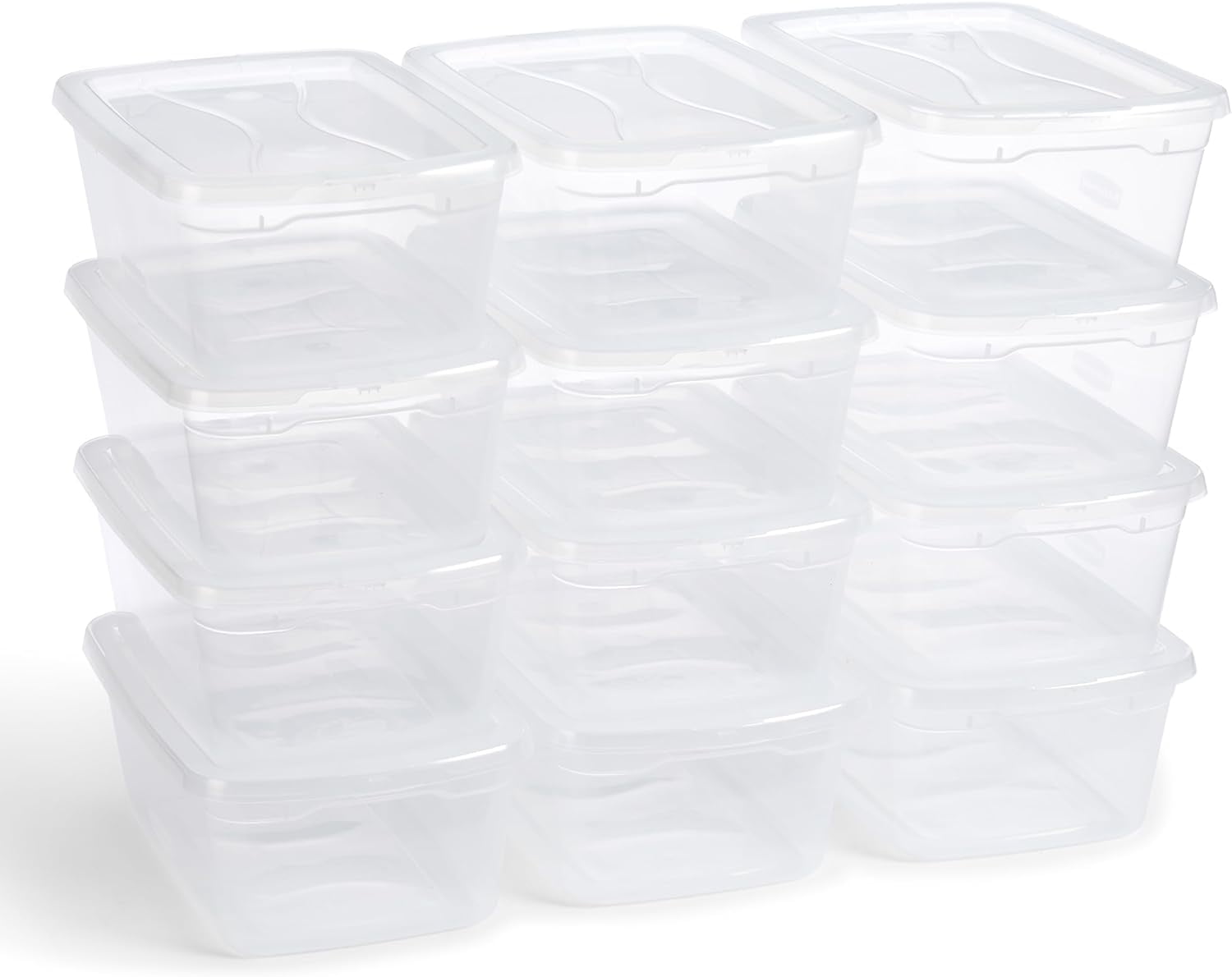 6 Pack Stackable Plastic Storage Containers with Durable Latching Clear ...