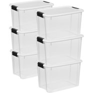 Yuright 6 Pack 35 Quart, Large Plastic Storage Container with Locking ...