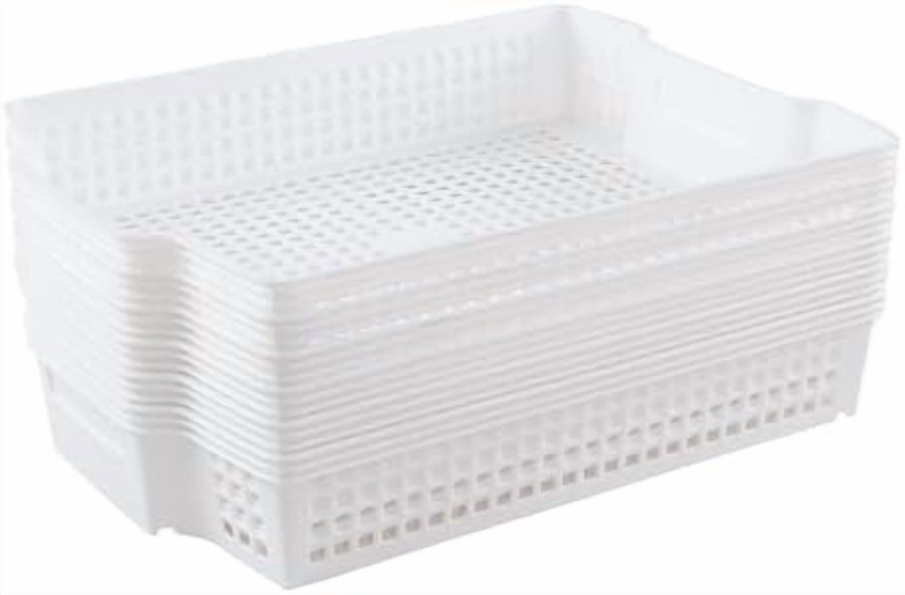 6-Pack Stacking Plastic Paper Basket Trays, Stackable Paper Baskets for ...