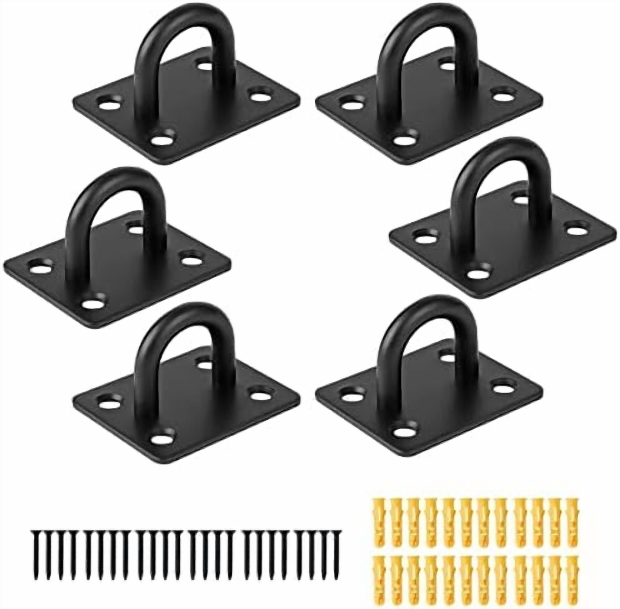 6 Pack Stainless Steel Ceiling Hooks, Pad Eye Plate U Hooks Heavy Duty ...