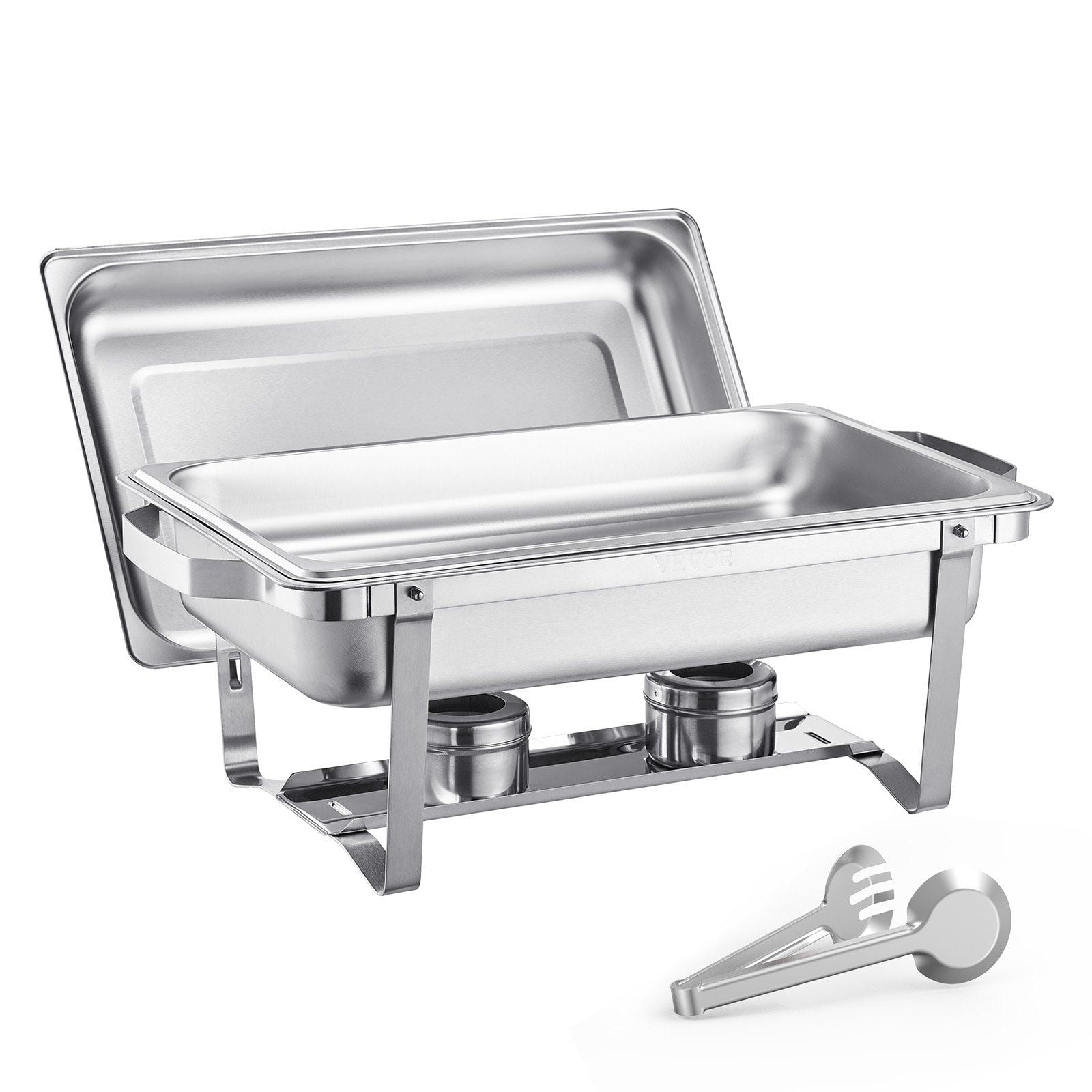 6-Pack Stainless Steel Chafing Dish Set - 8 Qt Rectangle Buffet Pans ...