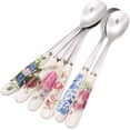 6 Pack Stainless Steel Coffee Spoon Ceramic Handle Teaspoon Sugar Ice ...