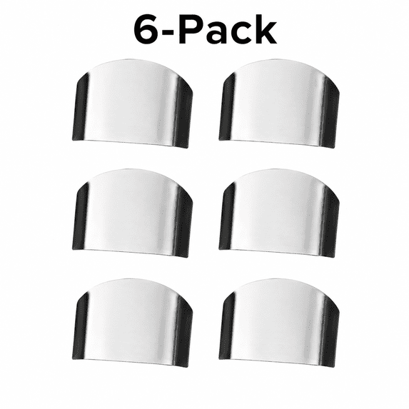 6 Pack Stainless Steel Finger Guard for Meat Cutting, Vegetable Slicing ...