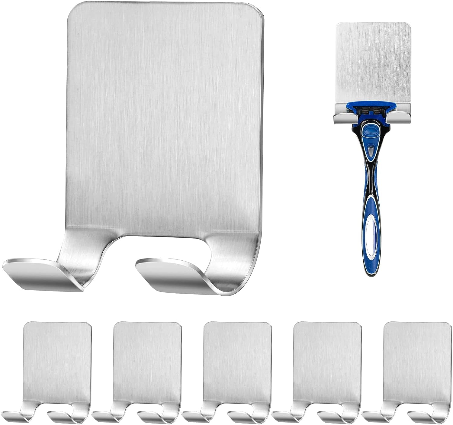 6 Pack Stainless Steel Razor Holder for Shower - Multi-Purpose Hook ...
