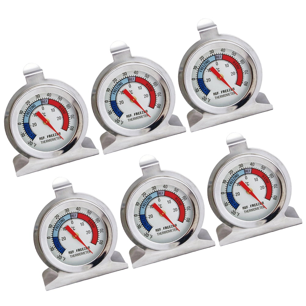 6 Pack Stainless Steel Refrigerator Thermometers - Durable Fridge ...