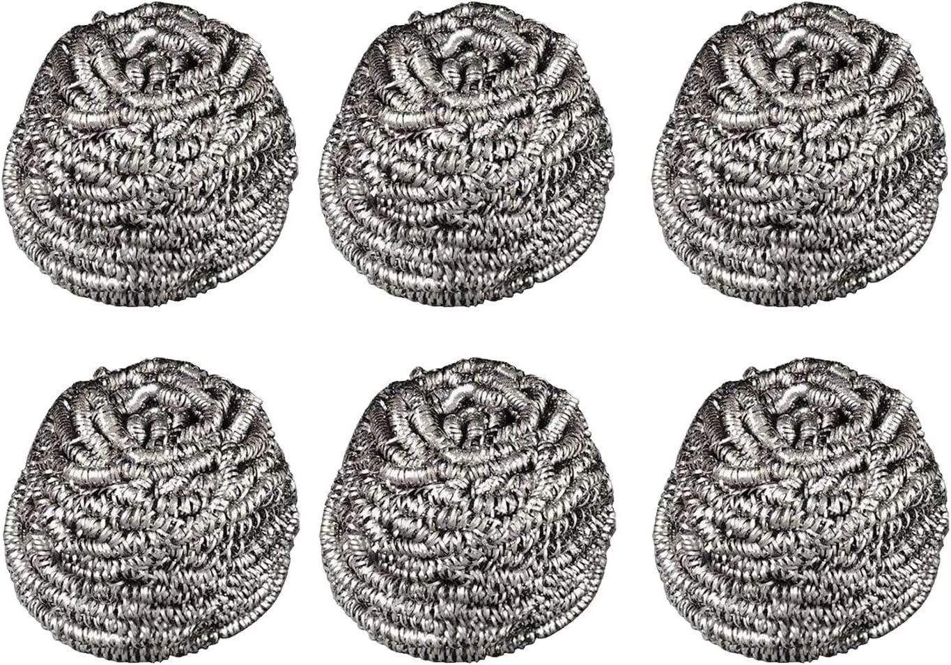 6 Pack Stainless Steel Scourer, Steel Wool Scouring Pads Powerful Dish ...