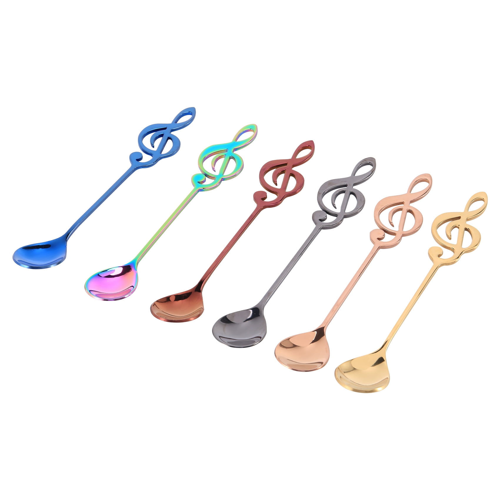 6-Pack Stainless Steel Staff Musical Notation Shaped Coffee Spoons ...