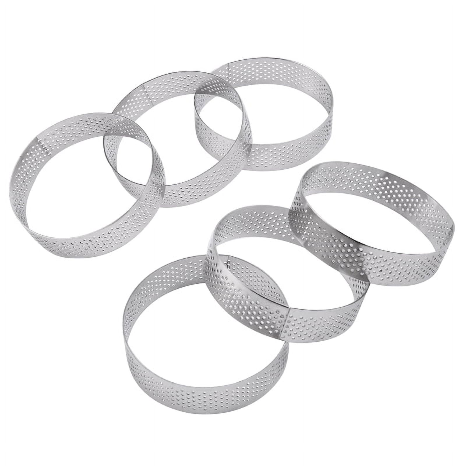 6 Pack Stainless Steel Tart Rings, Heat- Perforated Cake Mousse Ring ...