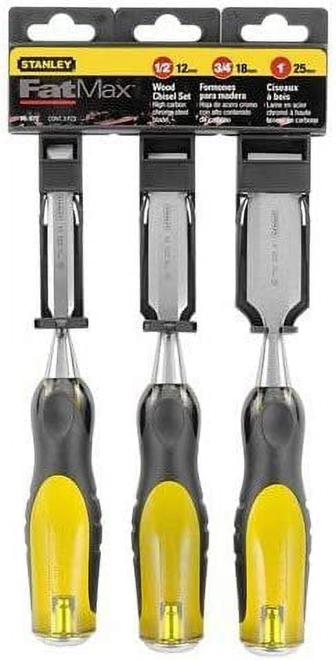6 Pack Stanley 16-970 3-Piece FatMax Short Blade Wood Chisel Set 1/2 ...