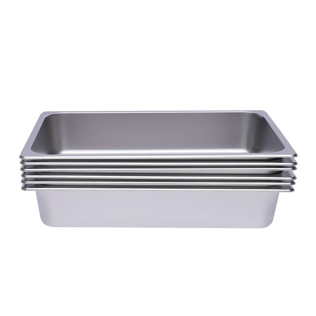 6 Pack Steam Pans, Stainless Steel Chafing Dishes Buffet Serving Pans ...
