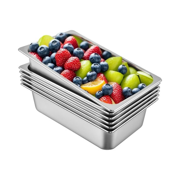 6 Pack Steam Table Pans 20.9 x 12.8 x 5.9 Inch Deep Steam Table Pan ...