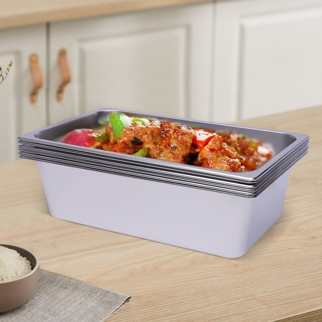 6-Pack Steam Table Pans Full Size 6" Deep 201 Stainless Steel Buffet ...