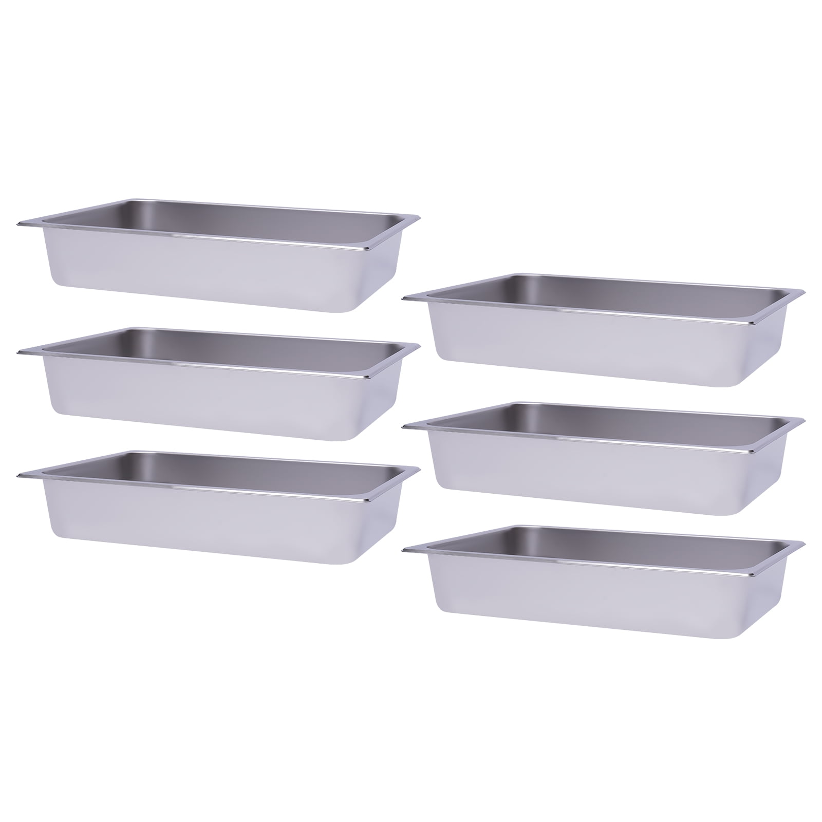 Walmart 6 Pack Large Buffet Steamer Serving Pans, Full Size 4" Deep ...