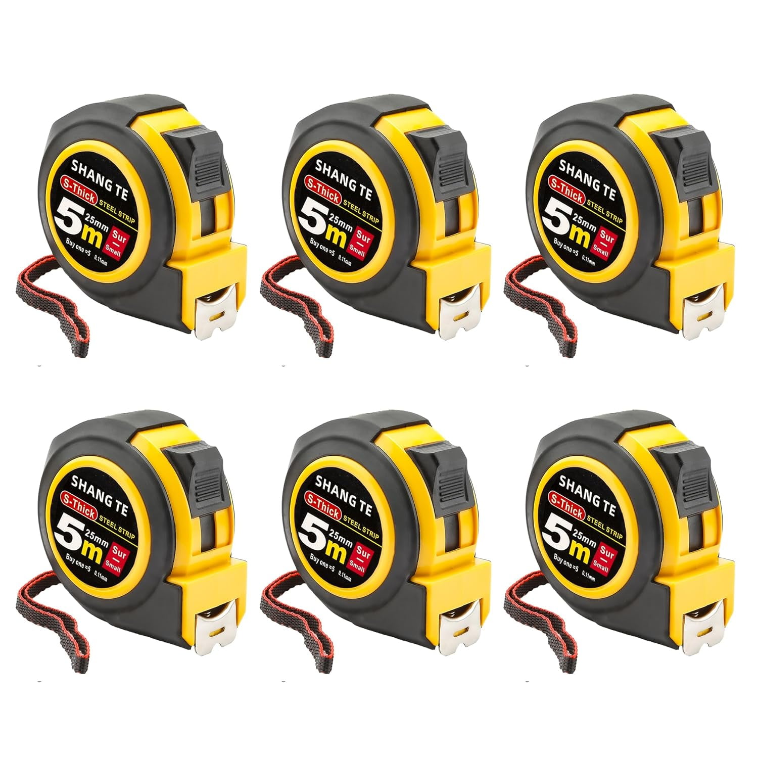 6 Pack Steel Measuring Tape, Tape Measure 16 ft, Measuring Tape ...
