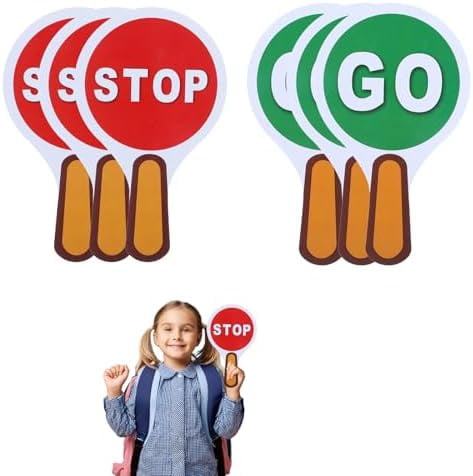 6 Pack Stop And Go Sign, Traffic Signs for Kids, Hand Held Stop Sign ...