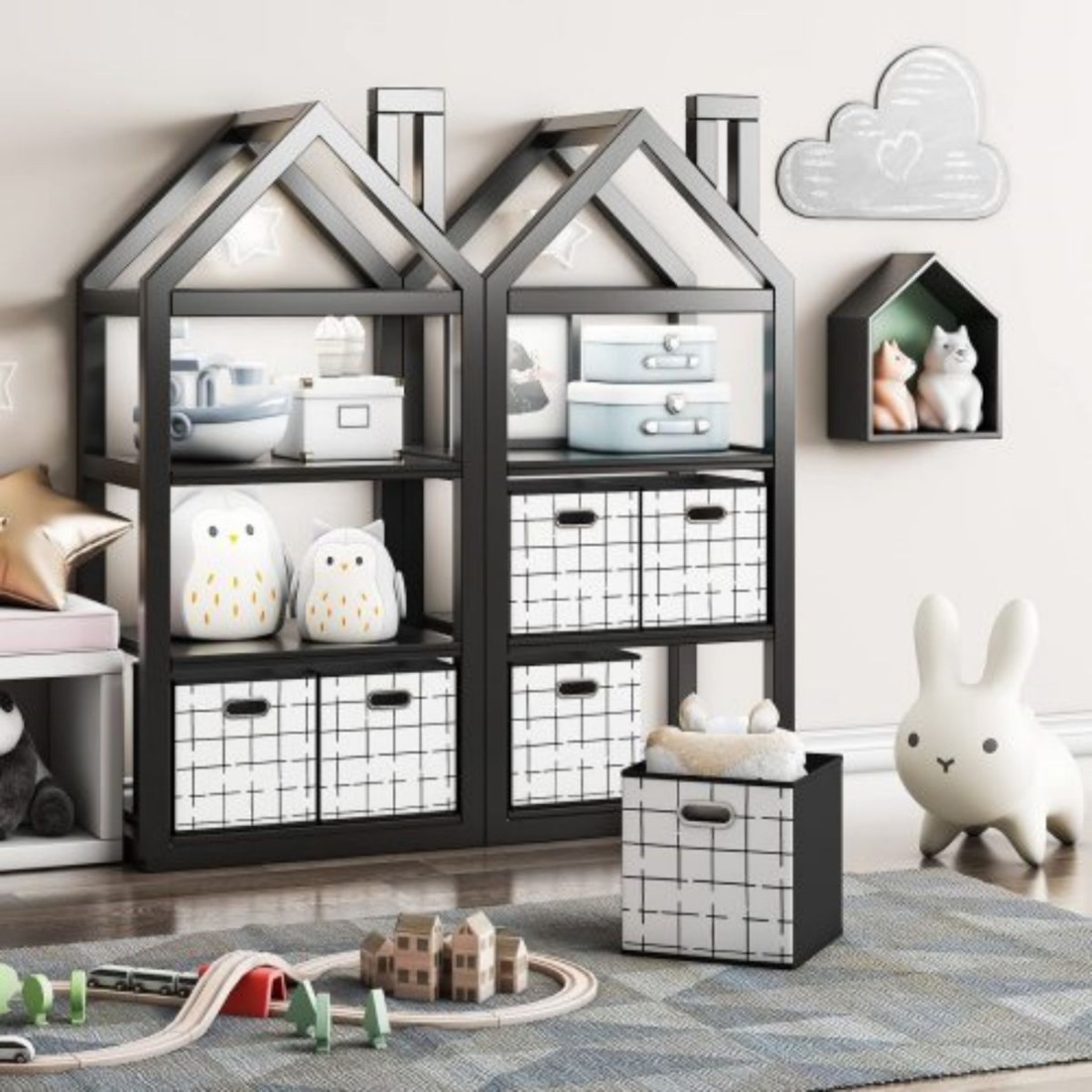 6 Pack Storage Cubes With Built-in Handle, 13 Inch Cube Storage Bins ...