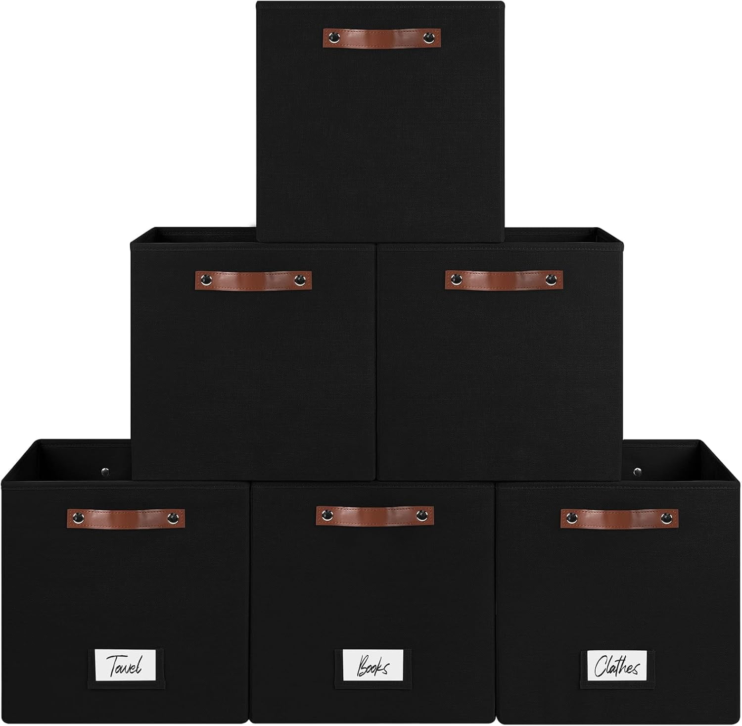 6-Pack Storage Cubes with Handles & Label Holders Basket, Closet Cube ...