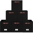 6-Pack Storage Cubes with Handles & Label Holders Basket, Closet Cube ...