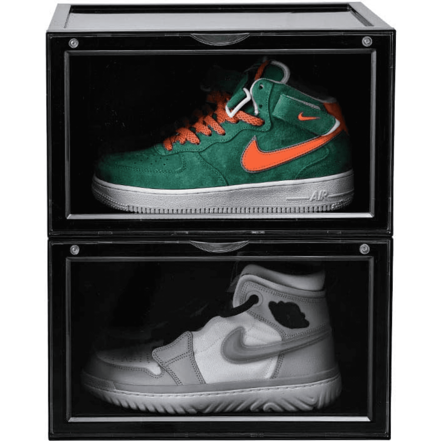 6 Pack Storage Shoes Box Clear Grey Shoes Boxes Sneaker Side Open Door ...