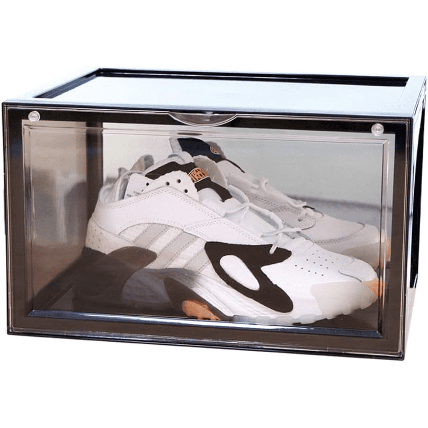 6 Pack Storage Shoes Box Clear Grey Shoes Boxes Sneaker Side Open Door ...