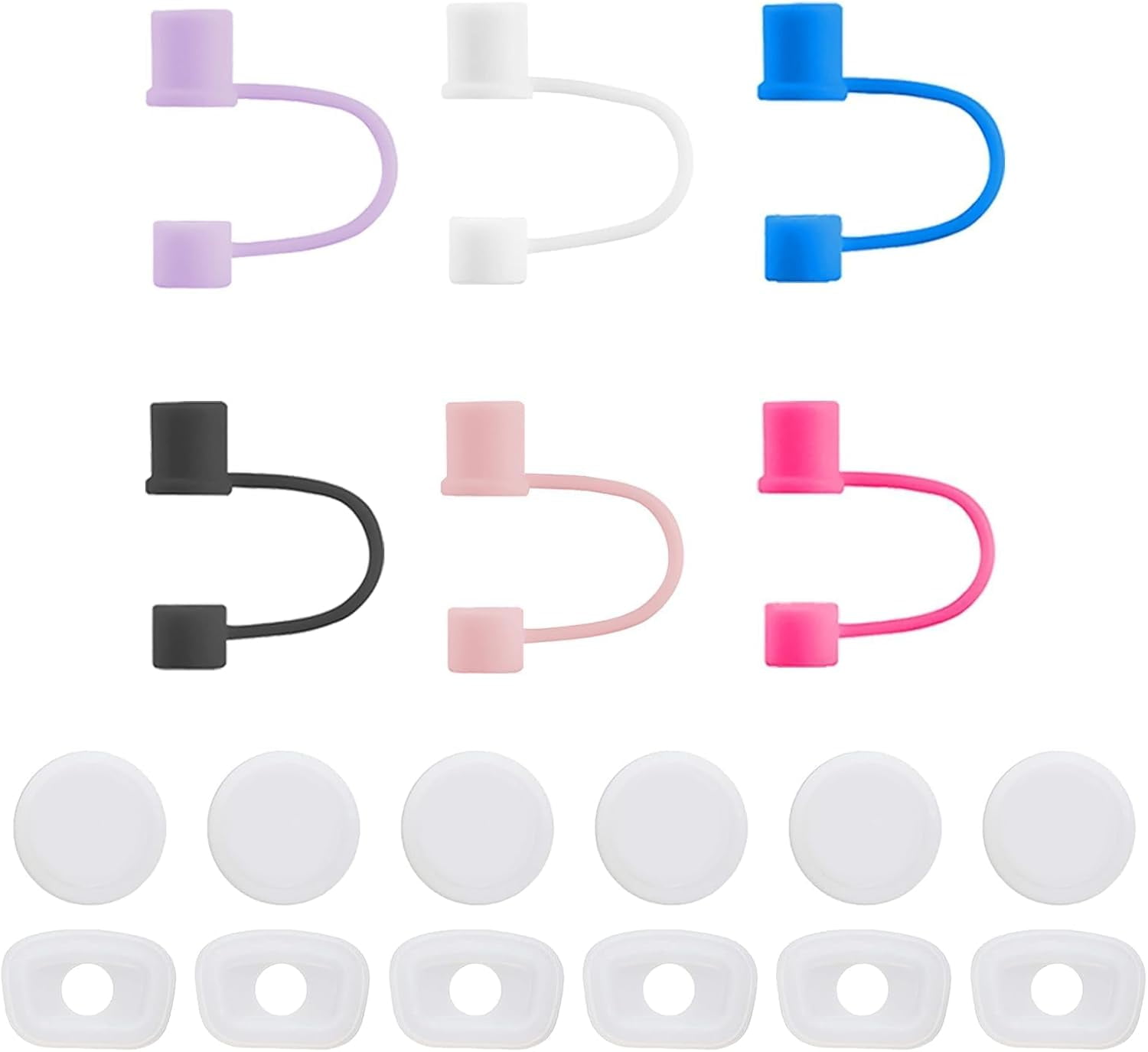 6-Pack Straw Toppers with 6 Leak-proof Plugs, for Stanley Straws Covers ...
