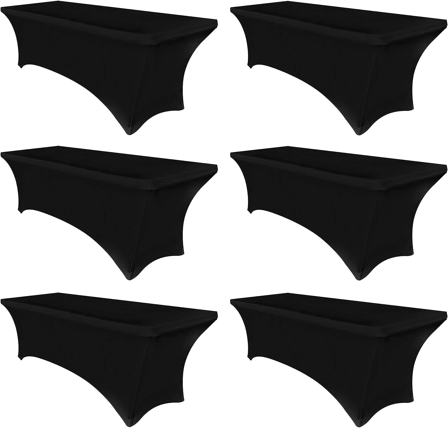 6 Pack Stretch Spandex Table Covers for 8 Foot Tables - 8 FT Universal ...
