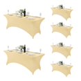 6 Pack Stretch Spandex Table Covers for 6FT Tables - Universal Fitted ...