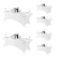 6 Pack Stretch Spandex Table Covers for 6FT Tables - Universal Fitted ...