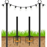 6 Pack String Light Poles, Outdoor String Light Pole 10 ft Forked Metal ...