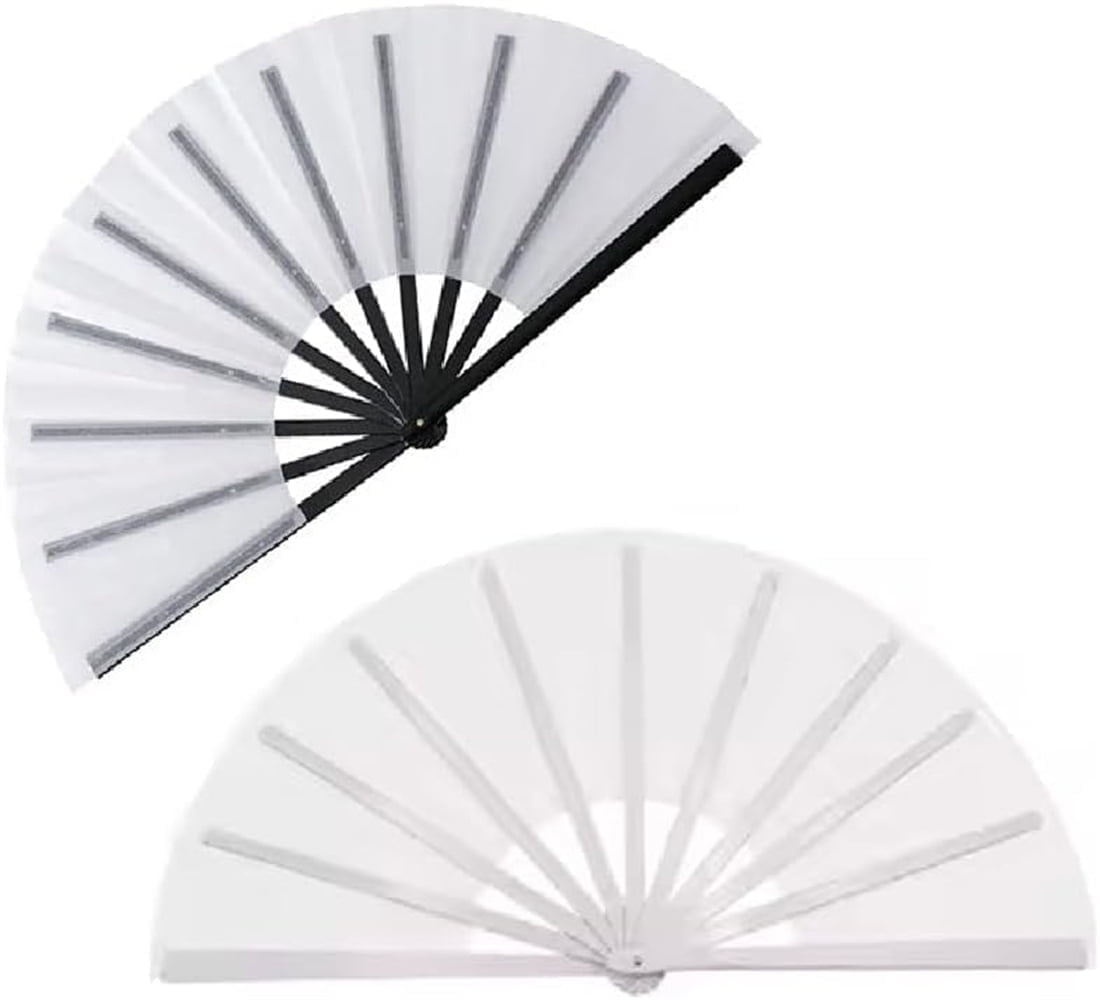 6 Pack Sublimation Blank Folding Hand Fan Polyester Silk Fabric Hand ...