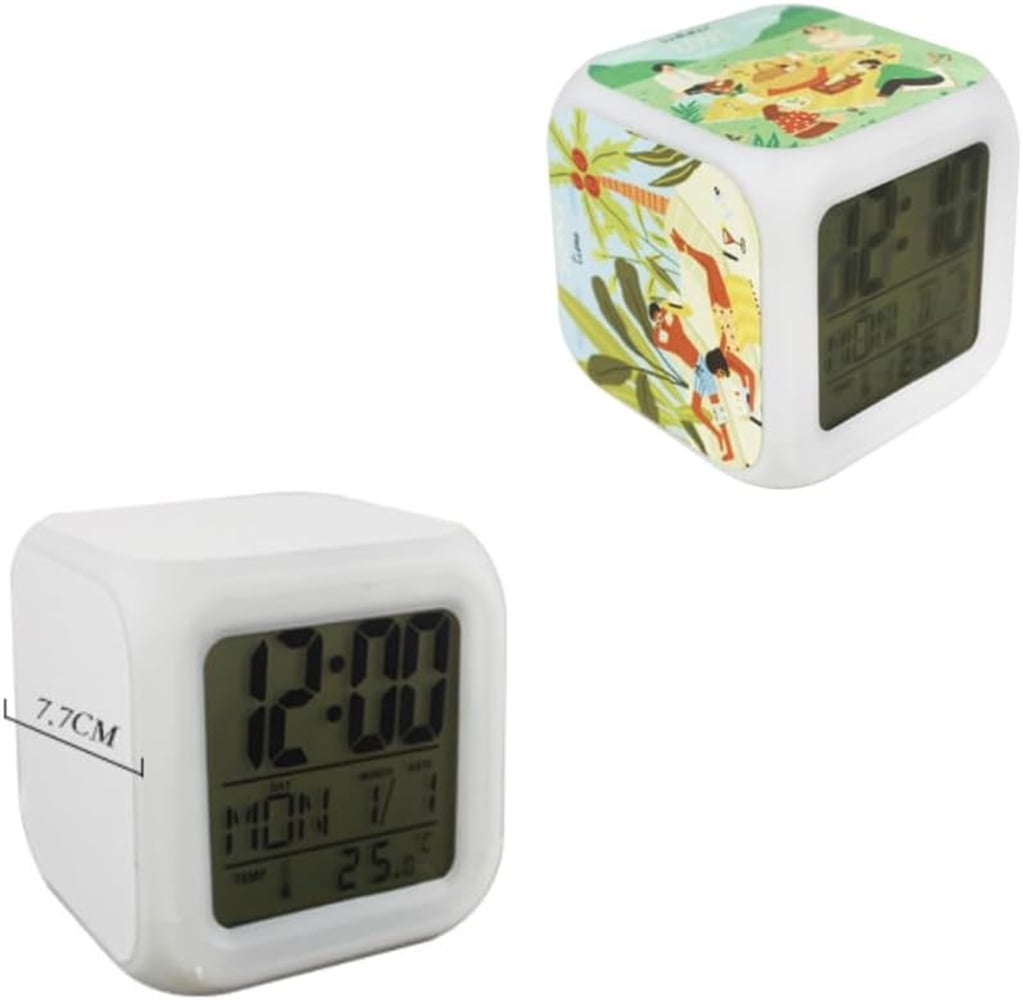 6 Pack Sublimation Blanks Led Clock – LED Color Changing Digital Alarm ...