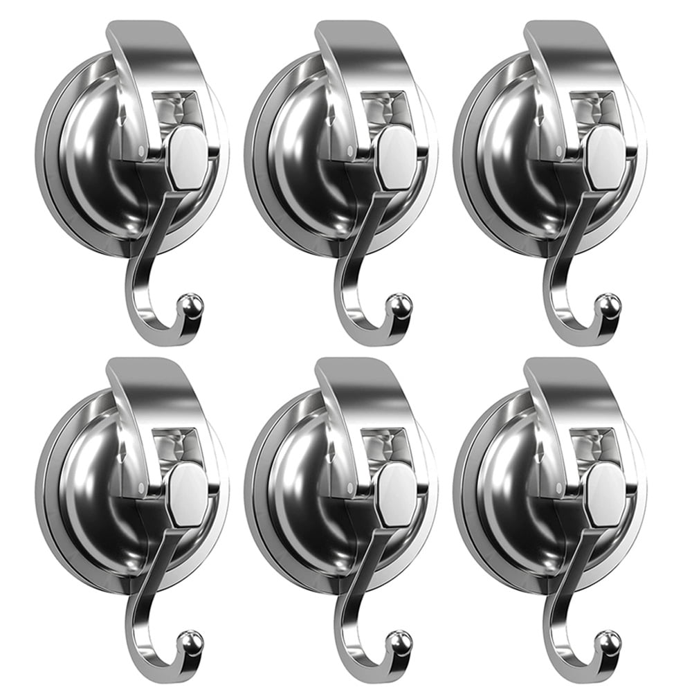 6 Pack Suction Cup Hooks, Large Shower Suction Hooks, Heavy Duty ...