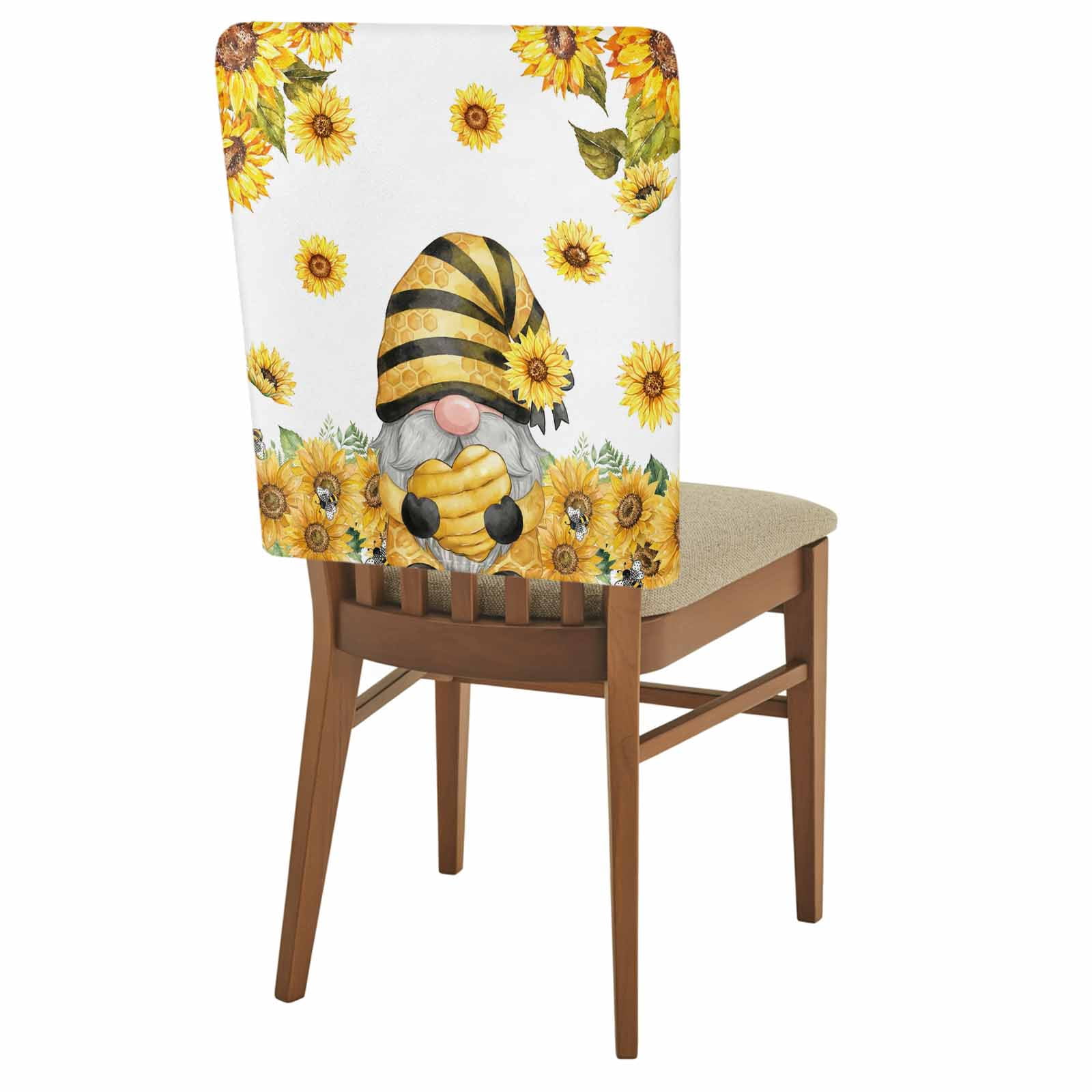6 Pack Summer Floral Chair Back Covers Watercolor Sunflower Cartoon ...