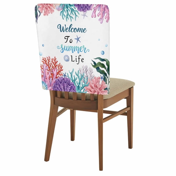 6 Pack Summer Ocean Chair Back Covers Welcome to Life Color Coral Shell ...