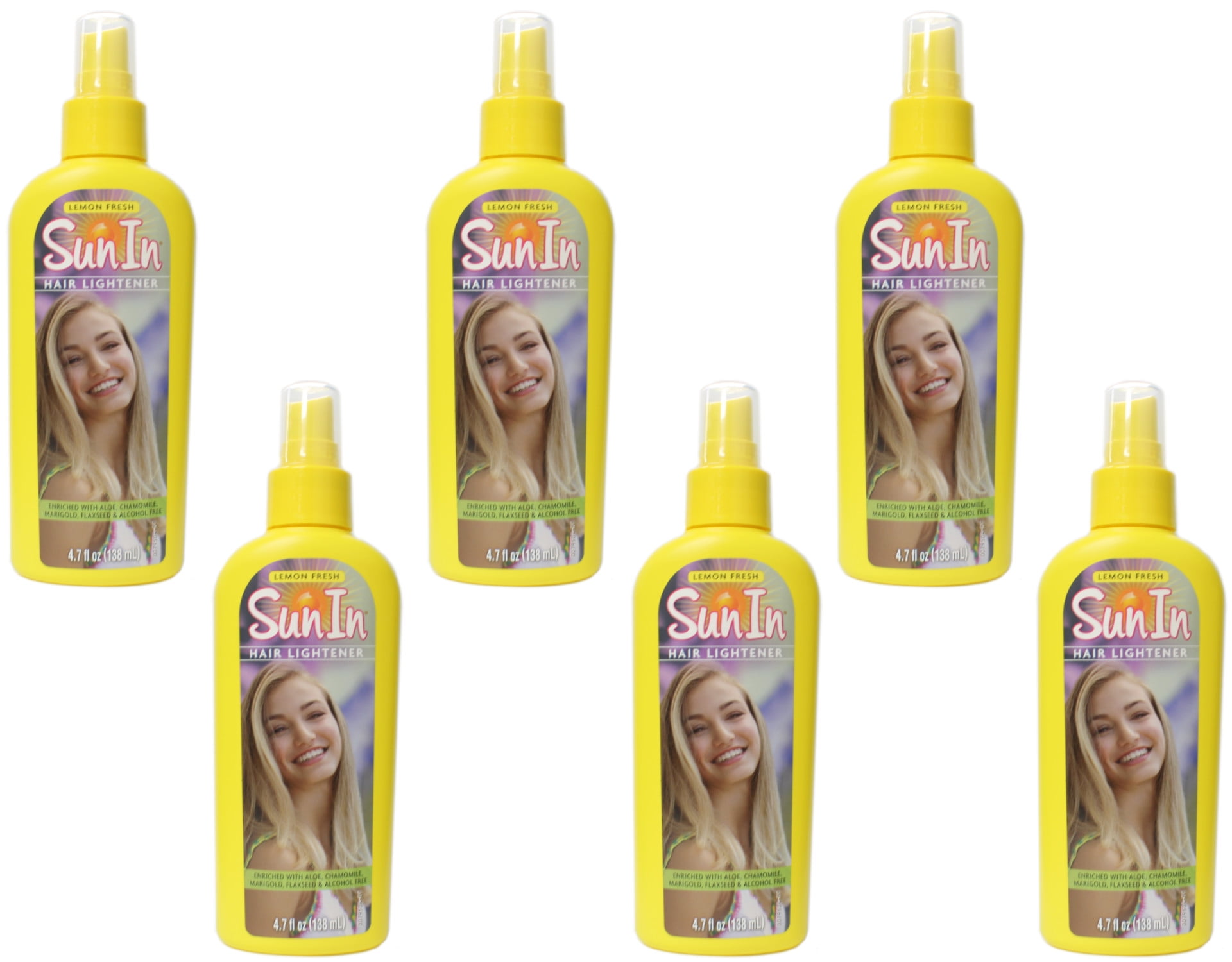6 Pack Sun-In Hair Lightener, Lemon Fresh 4.7 fl oz (138.9 ml ...