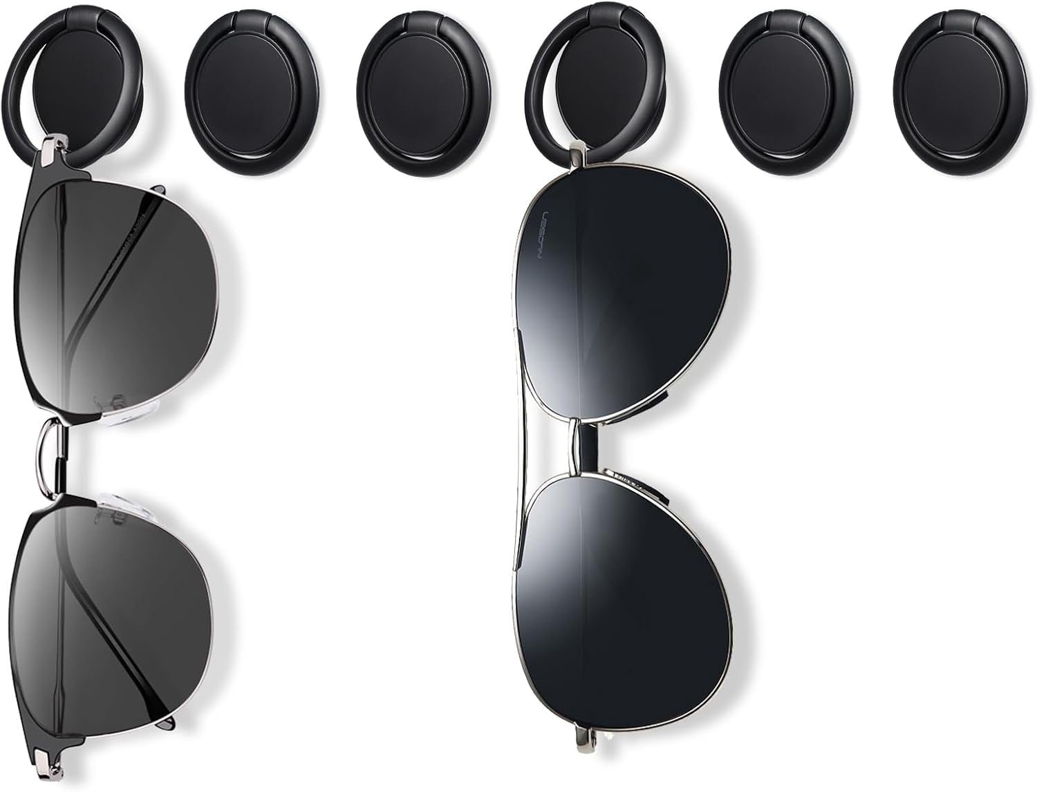 6 Pack Sunglasses Organizer Wall Mounted Sunglasses Holder Black ...