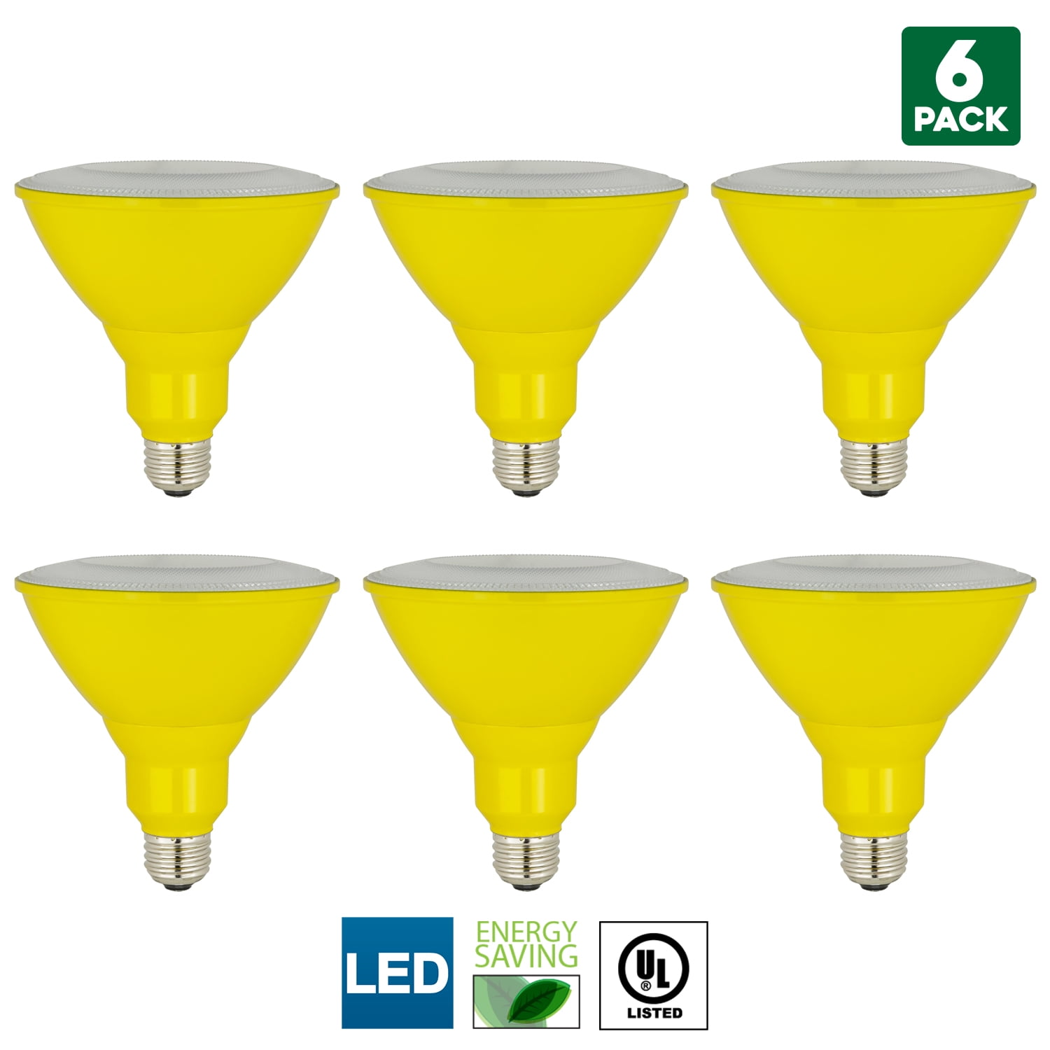 6-Pack Sunlite LED PAR38 Yellow Floodlight Bulb, 8W (25W Equivalent ...