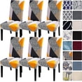 6 Pack Super Fit Stretch Removable Washable Short Dining Chair Covers ...