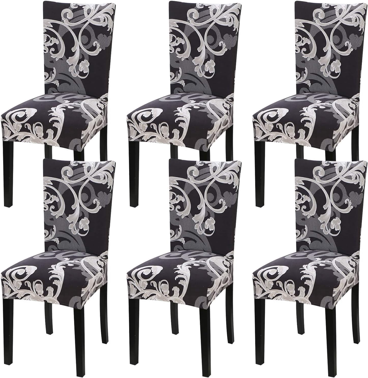 6 Pack Super Fit Stretch Removable Washable Short Dining Chair ...