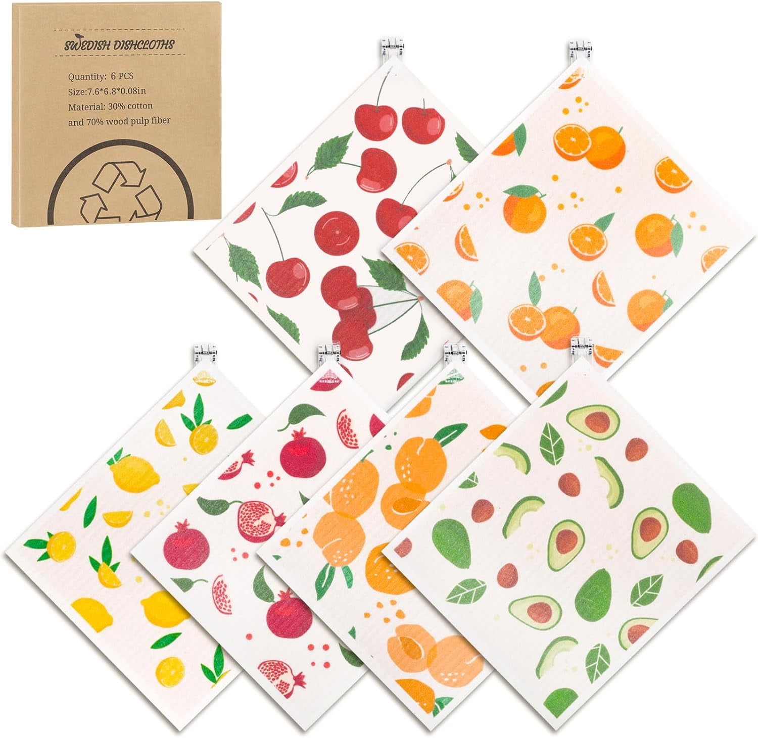 6 Pack Swedish Dishcloths for Kitchen,Swedish Rags Dish Towels with ...