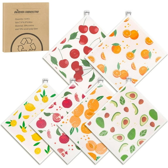 6 Pack Swedish Dishcloths for Kitchen,Swedish Rags Dish Towels with ...