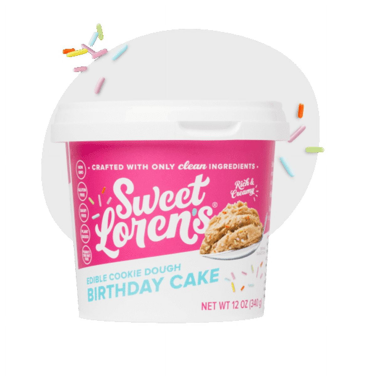 (6 Pack)Sweet Lorens GF Birthday Cake Cookie Dough, 12oz - Walmart.com