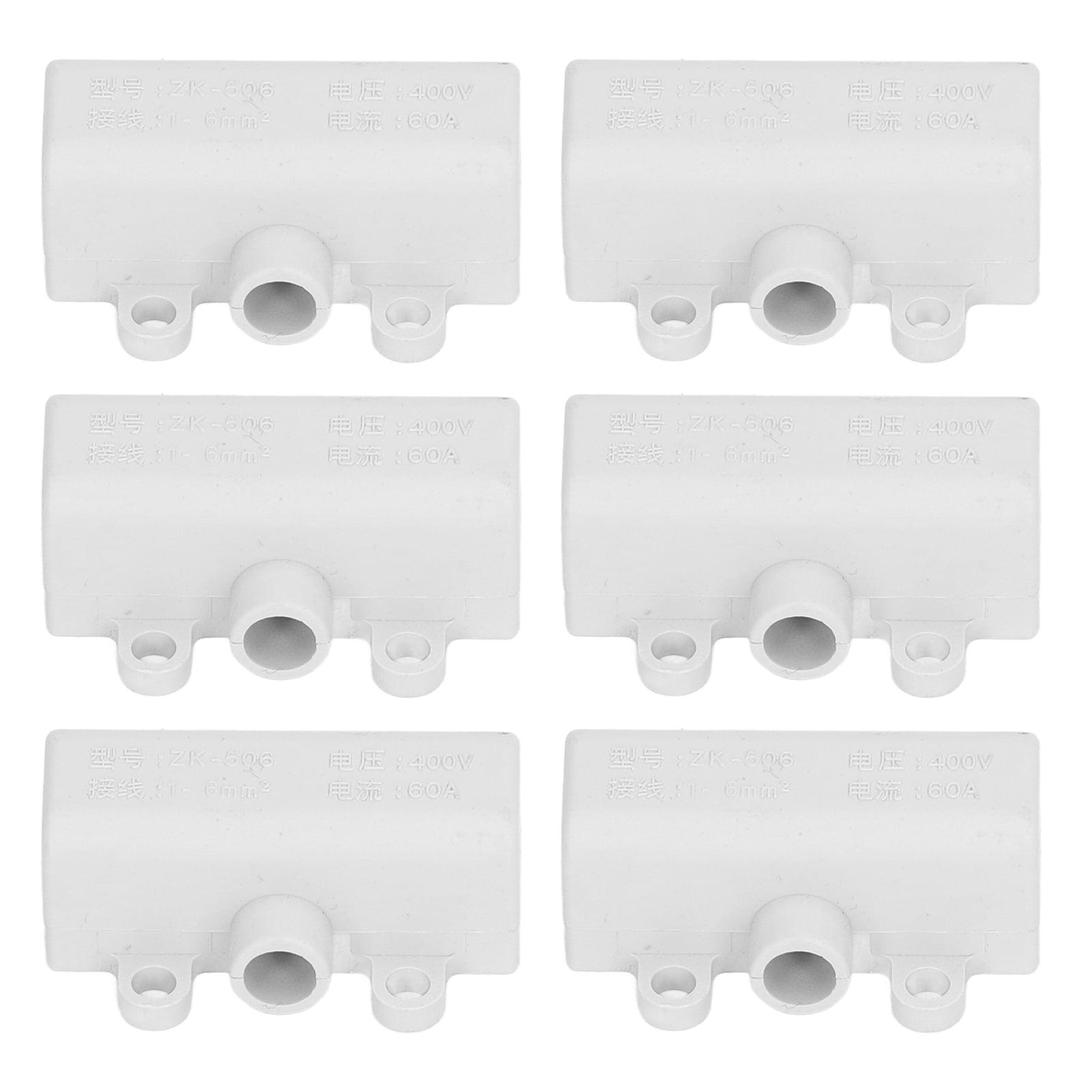 6-Pack T-Type Splitter Block, 3-Way Inline Junction Connector Box, High ...